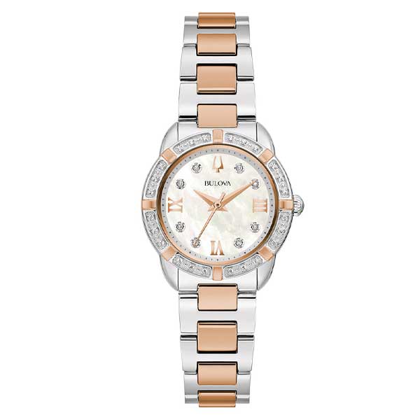 Bulova Mother of Pearl Dial Classic Crystal Women's Watch (98R291 ...