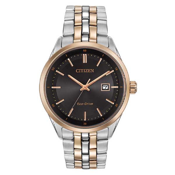 Citizen Eco-Drive Black Dial Stainless Steel Dress Men's Watch (BM7256 ...