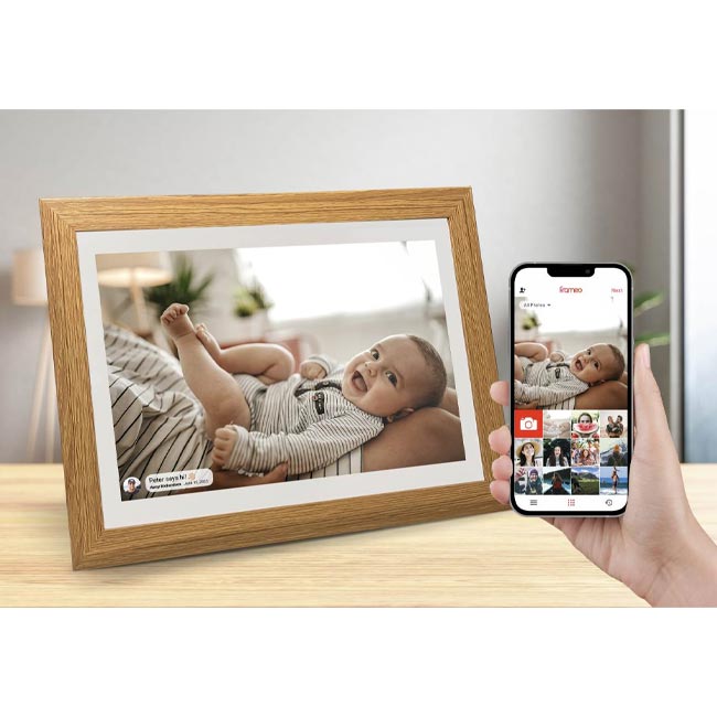 Buy Frameo 15.6-inch Smart Photo Frame - White Oak Online - POP Phones ...