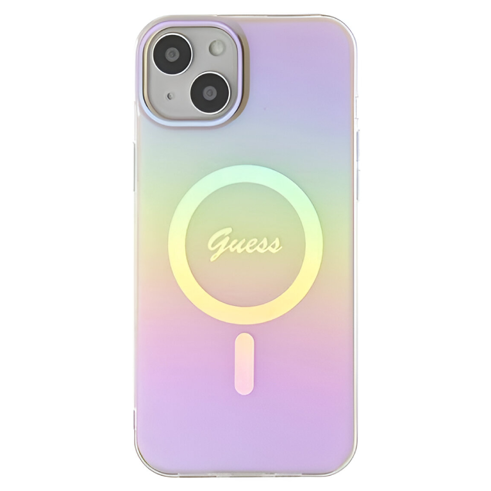 Buy Guess Script MagSafe Case (Suits iPhone 15) - Iridescent Pink ...